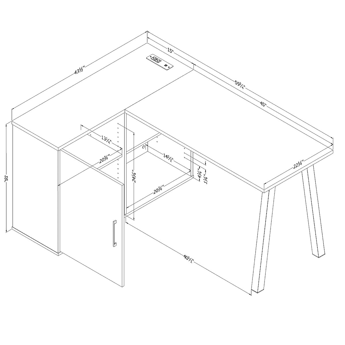 South Shore Zolten Desk, Natural Walnut