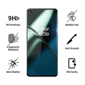 GOBUKEE [3 pack] Compatible with Full Coverage Tempered Glass X 3 Oneplus 11 5G 2023, 3D Glass, HD Clear, Bubble Free, Anti-Shock, Case Friendly, Full Cover [9H Hardness]