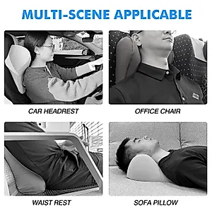 TKLoop Soft Car Neck Pillow for Driving Seat Car headrest Pillow with Adjustable Strap, 100% Memory Foam Neck Support Pillow for Car, Office Chair Black Pack of 1