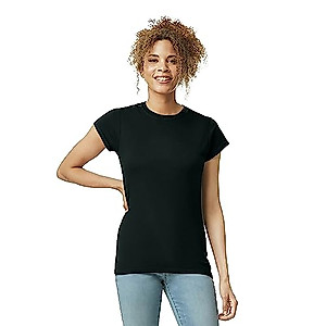Gildan Women's Softstyle Cotton T-Shirt, Style G64000L, Multipack, Black (2-Pack), Large