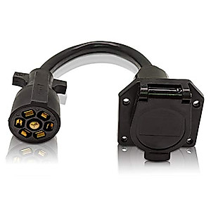 7-Way RV-Standard 1 Ft (16") Trailer Wire Extension- Male to Female