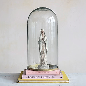 Creative Co-Op Decorative Glass Cloche with Metal Base, Antique Brass Finish