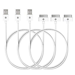 JETech USB Sync and Charging Cable Compatible iPhone 4/4s, iPhone 3G/3GS, iPad 1/2/3, iPod, 3.3 Feet, 3-Pack