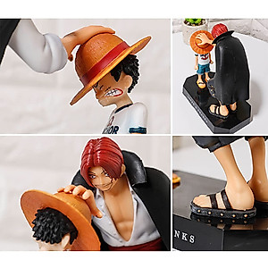 ZKTSRY Anime One Piece Shanks Touching Luffy Figures Anime Action FigureFigures Model, Cake Topper Birthday Cake Decoration Anime Theme Doll Figure
