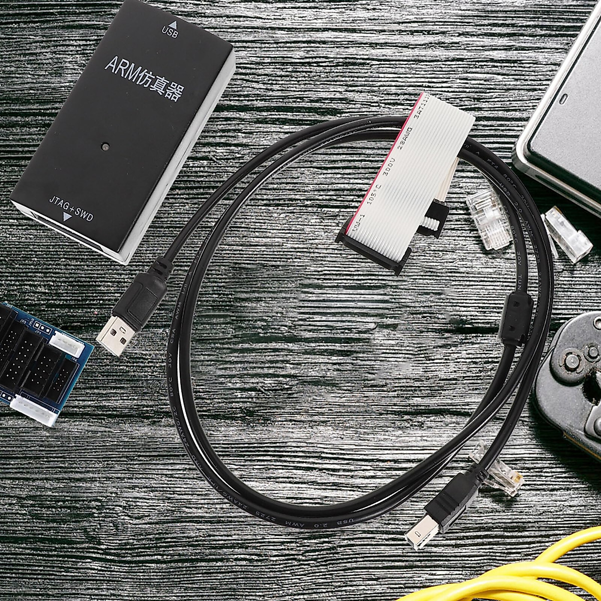 Scicalife USB JTAG Emulator Debugger Programmer V9 ARM Emulator High-Speed Download Black Adapter Board