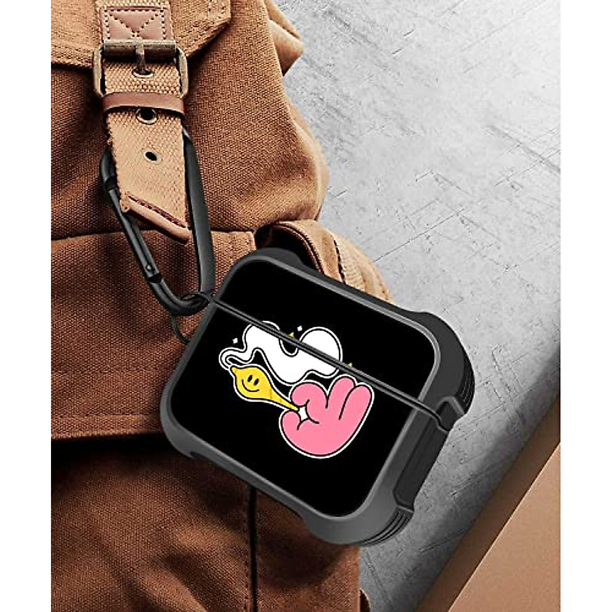 MINGDAO Compatible with AirPods Pro 2nd / AirPods Pro Charging Case , Patterned Soft TPU Shockproof Protective Cover Case (Funny Hand with Weed 420)