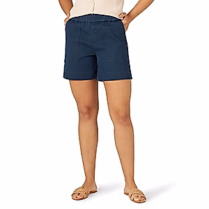 Lee Women's Ultra Lux High-Rise Pull-On Utility Short, Rivet Navy, 18