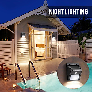 Gteak Outdoor Solar Motion Lights,16 led Solar Powered Motion Sensor Light in Night, Wall Mount Style for Home, Garden,