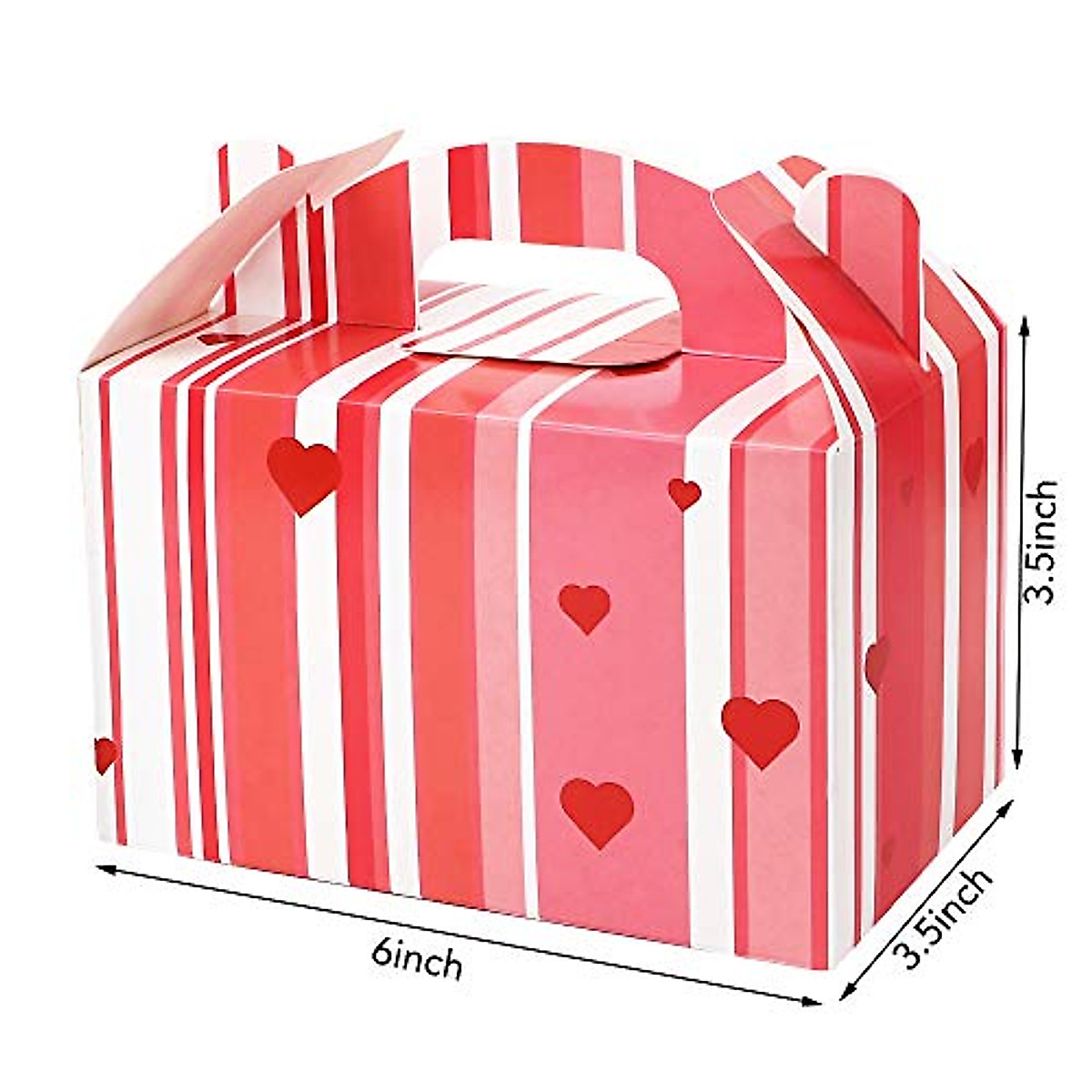 Moretoes 52 Pack Valentine Gable Treat Boxes Cardboard Paper Goodie Boxes Party Supplies, Candy Treat Cookie Boxes