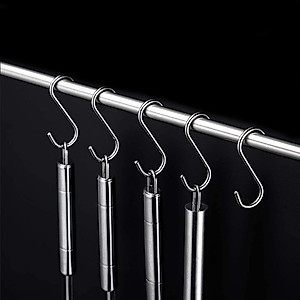 DZHJKIO 12 Pack Stainless Steel Heavy Duty(Bearing weigh 22LB) S Shaped Hanging Hooks 4.3" Hangers for Kitchen, Bathroom, Bedroom and Office(11cm)