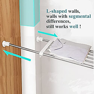 YourGrace Tension Shelf,Expandable Closet Shelf,Locker Organizer,Space Saving Wardrobe Clothes Dividers,Adjustable,Storage Rack 5-Bar Extention,Shelf Dividers for Closet Cupboard Bathroom,1pc,White,S