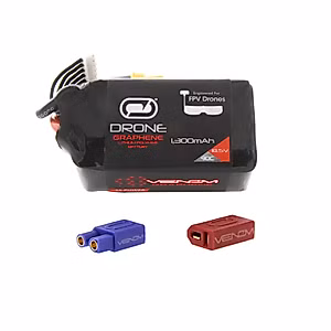 Venom Power Drive Series 90C 5S 1300mAh 18.5V Graphene LiPo Racing Battery - Universal Venom UNI 2.0 Plug - Thermal Control Pack, for RC Helicopters and Drones - Compatible with XT60, Deans & EC3 Plug