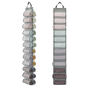 Fixwal Legging Organizer Legging Storage Bag Storage Hanger Closet Organization Holds 24 Leggings or Shirts, Jeans, and More - Grey