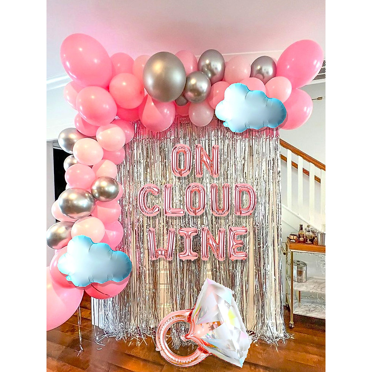 LaVenty Rose Gold On Cloud Wine Bachelorette Decorations Bubbly Bar Banner Mimosa Bar Decorations Vino Bachelorette Party Rose Bridal Shower Decorations
