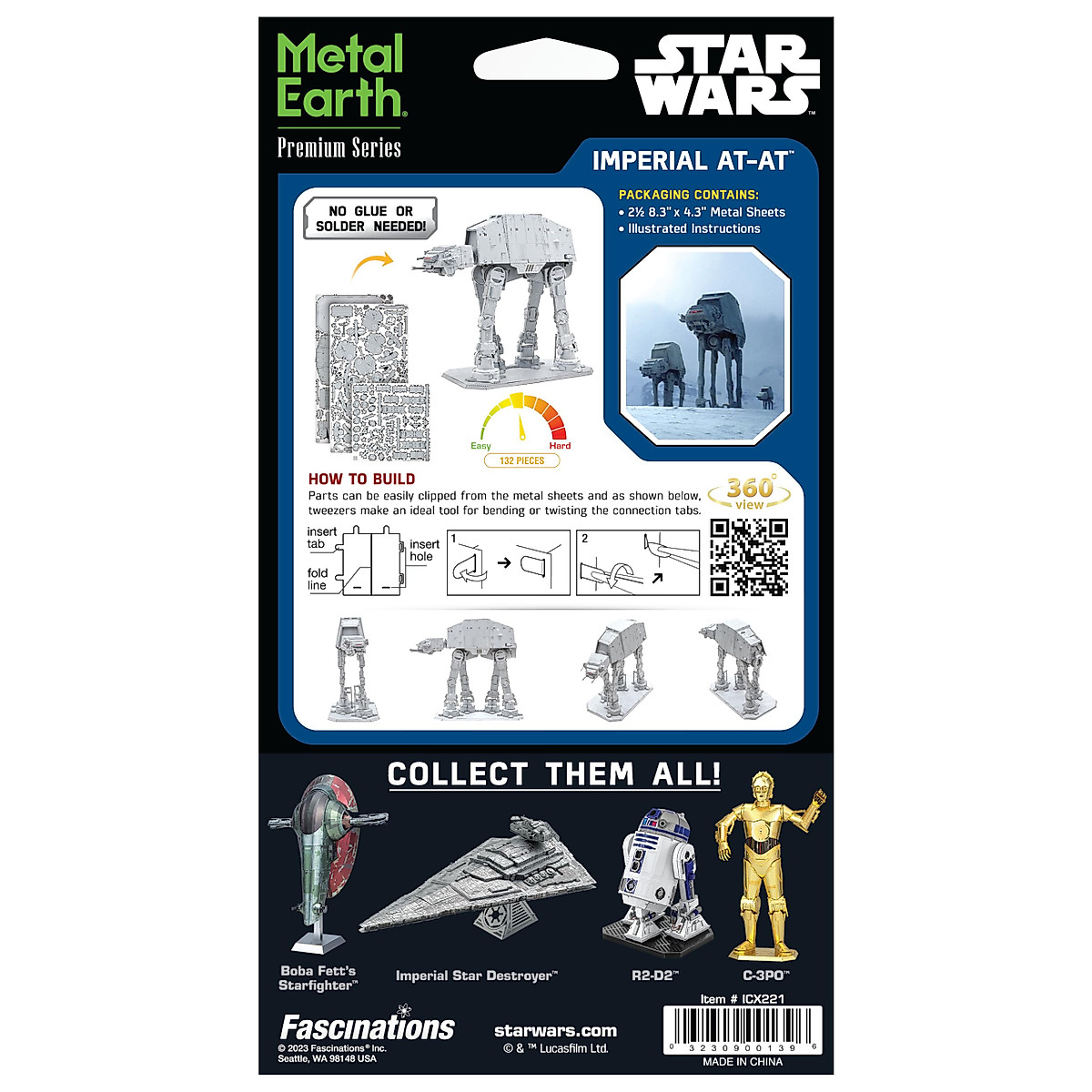 Metal Earth Premium Series Star Wars Imperial at-at 3D Metal Model Kit Fascinations