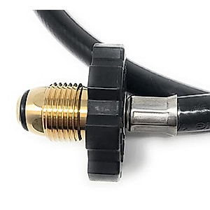 2' LP Propane Gas Hose Assembly Pig Tail Soft Nose POL x 1/4 Male Inverted Flare [948-746] High or Low Pressure. Converts POL LP Tank cylinder Connection RV Replacement Part
