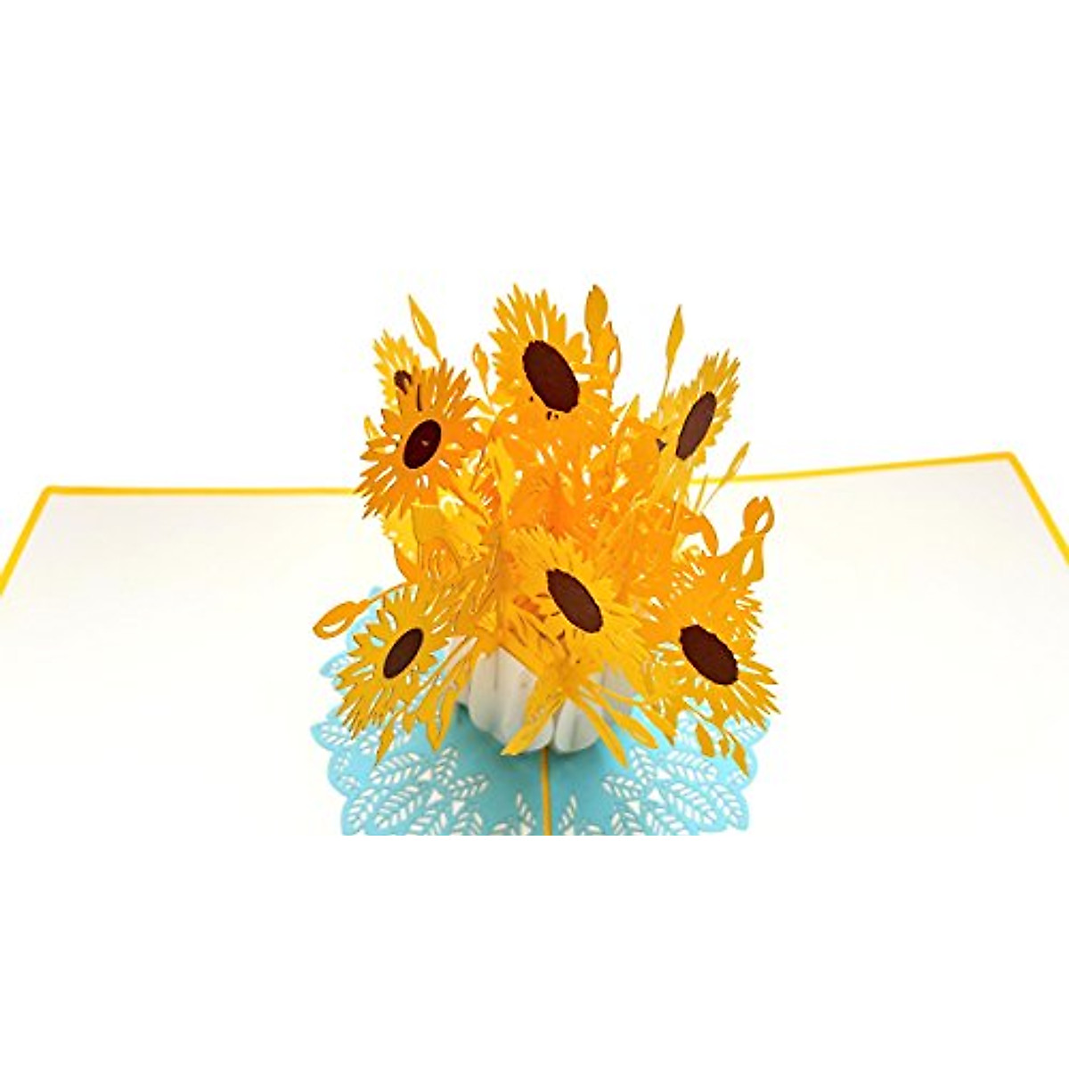 iGifts and Cards Inspirational Sunflowers 3D Pop Up Greeting Card - Handmade Birthday Gift for Women, Unique Mother's Day Celebration, Teacher Appreciation Present, Retirement, Thinking of You - 6"x6"