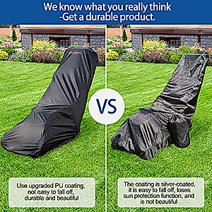 Eventronic Lawn Mower Cover, Heavy Duty 420D Marine Grade Fabric, Waterproof Push Mower Cover, Universal Lawn Mower Cover with Drawstring & Cover Storage Bag
