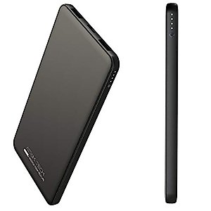 Attom Tech 10000mAh Triple USB Outputs Slim Power Bank Ultra Thin, Mini Portable Charger External Phone Battery Pack Small Dual USB Outlet, Emergency Phone Power Backup