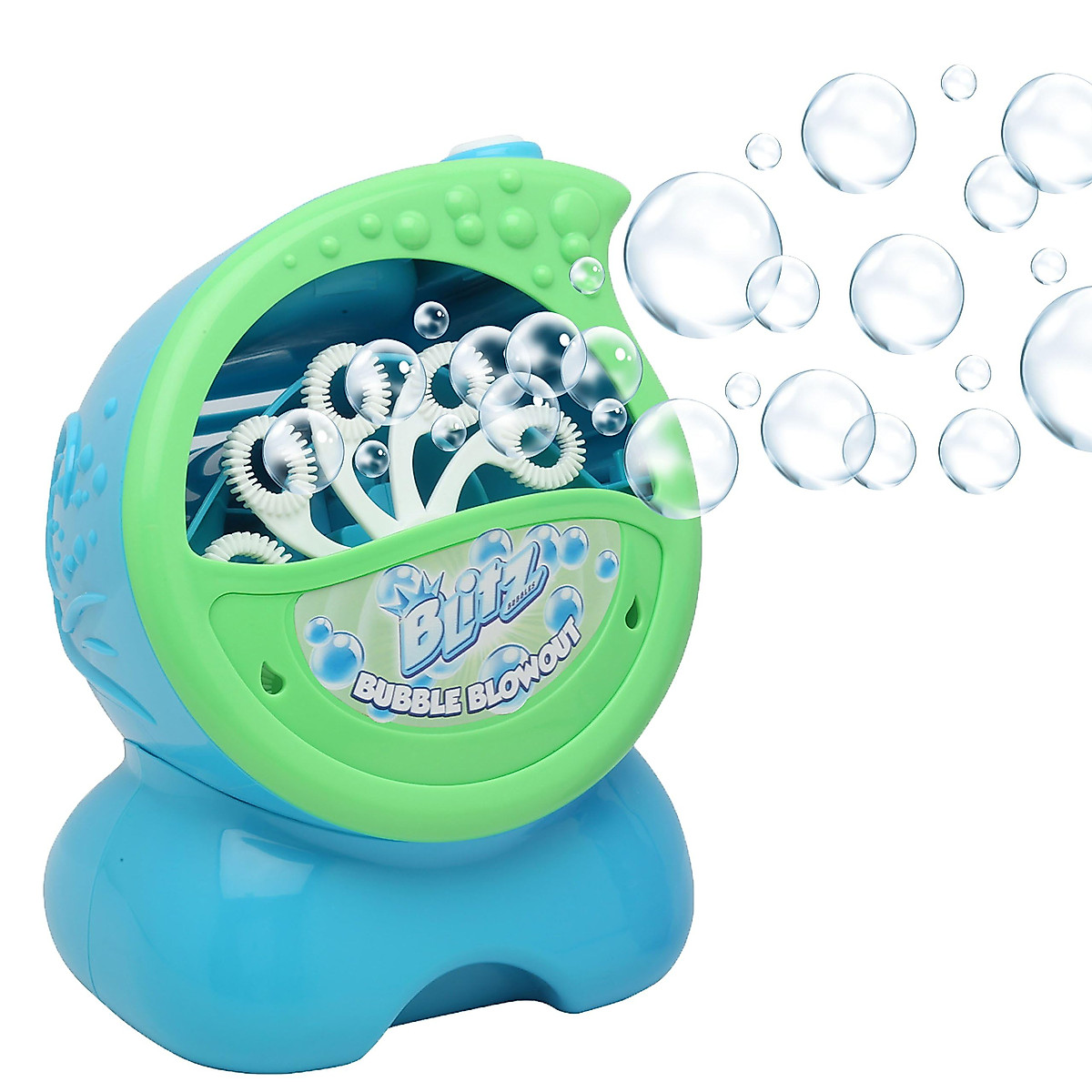 Blitz Kids Bubble Machine w/Non Toxic Soap Solution (1 Bubble Toy) Portable Battery Powered Bubble Maker Toys. Automatic Bubble Blower. Super Fun Outdoor Preschool Games & Activity. 1570-1p