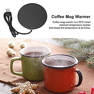 USB Candle Warmer, Candle Warmer Plate Auto Shut Off Small Portable 5V 2A Coffee Warmer for Home Office(Silver)