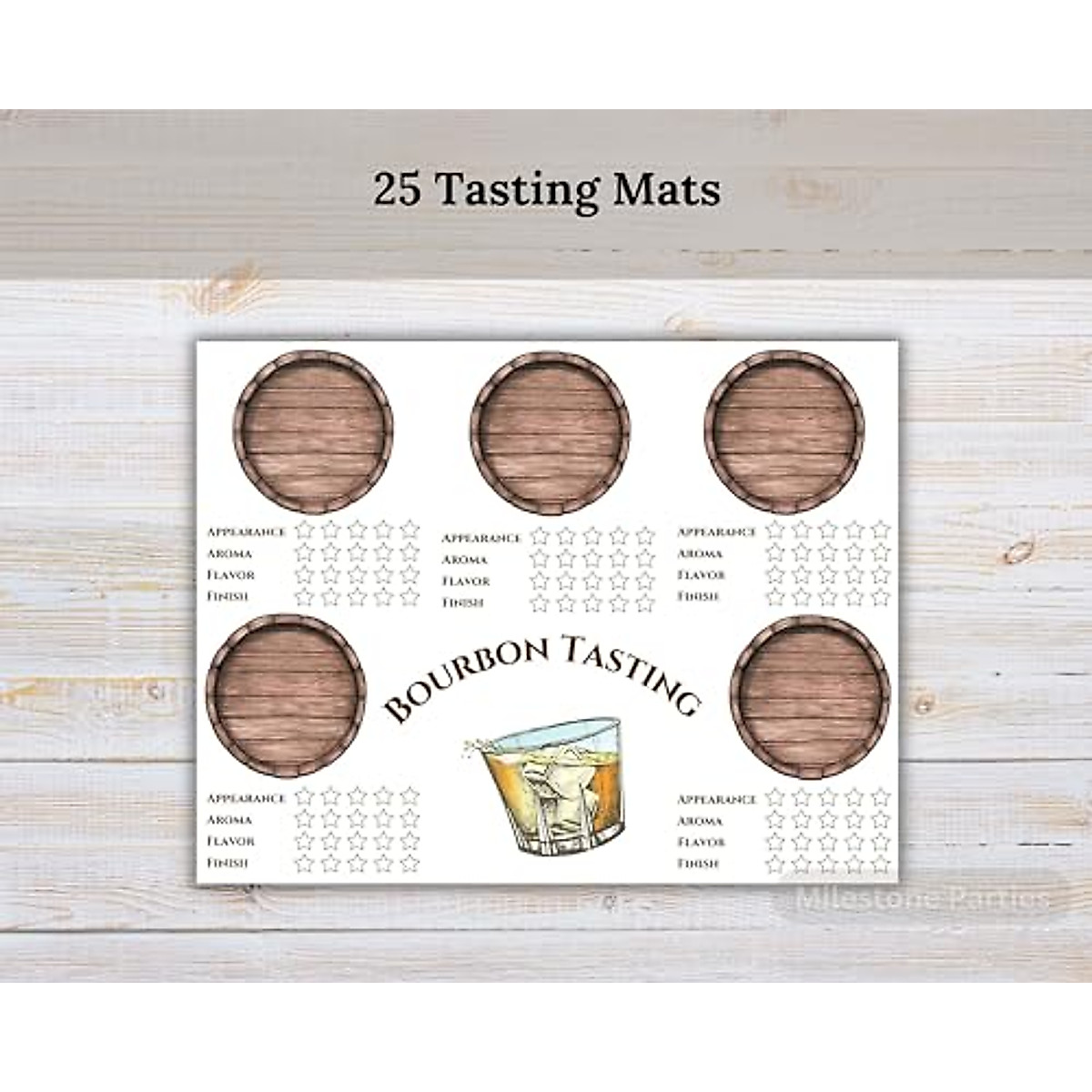 Bourbon flight tasting mat and guide sheet. Bourbon tasting guide for bourbon party. Bourbon placemats, Bourbon lover. Bachelor party games for bourbon party