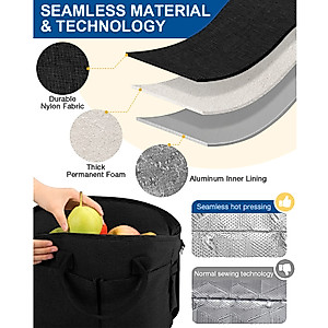 Glantop Insulated Lunch Bags for Men Women Extra Large Size Leakproof Insulated Lunch Bag with Adjustable Shoulder Strap Reusable Tote Bag Lunchbox for Work,Picnic,Camping