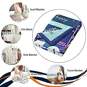 70th Birthday Gifts for Women Blanket 60x50in, 70th Birthday Gifts for Her, 70th Birthday Decorations for Women, 70 Year Old Birthday Gifts for Women Sister Wife Mom Grandma Soft Warm Throw Blanket