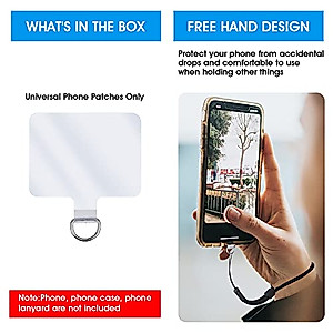 Cobee Universal Phone Tether Tabs, 4 Pcs 2.28" x 1.5" D-Buckle Phone Lanyard Replacement Part PVC Transparent Phone Lanyard Patches for Safety Drop Protection Compatible with Most Smartphones