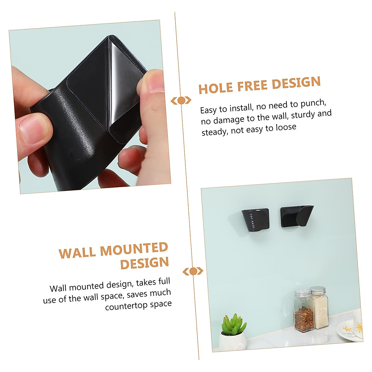 Cabilock 10PCS Pot Lid Holders Stand Wall Mounted Pot Lid Organizers Self Adhesive Adjustable Pan Lid Storage Rack Organizer Kitchen Gadget(Black)