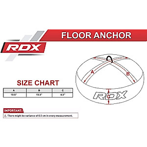 RDX Floor Anchor for Punch Bag Double end Speed ball, Non Tear Maya Hide Leather, Heavy Duty D Ring, Easy Zipper Closure, Maximum Swing Reduction for Boxing MMA, Muay Thai, Kickboxing Training Bags