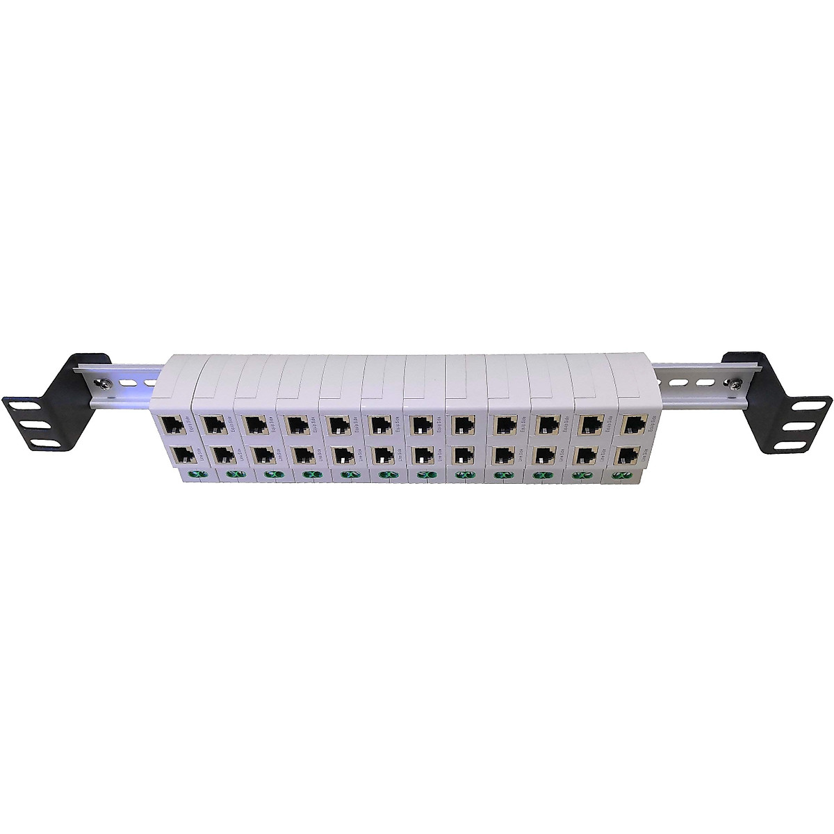 WatchfulEyE DIN Rail Mounting Bracket | Rack Mount DIN Rail Kit Rack Ears DIN Rail Slotted Aluminum Alloy Oxidation Length 17 Inch Width 35mm Height 7.5mm