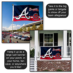 WinCraft Atlanta Braves Logo Insignia 3x5 Foot Grommet Banner Flag