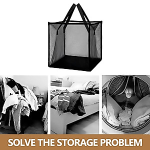 Foldable Laundry Hamper, Portable Mesh Laundry Basket with Handles, Collapsible Washing Laundry Bin Organizer for Storage Clothes Toys In Bedroom Bathroom