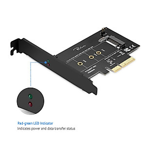 Rivo PCI-E Riser PCIe M.2 PCIe SSD to PCIe Express 3.0 x4 Adapter Card - Supports M2 NGFF PCI-e 3.0, 2.0 or 1.0, NVMe or AHCI, M-Key, 2280, 2260, 2242, 2230 Solid State Drives