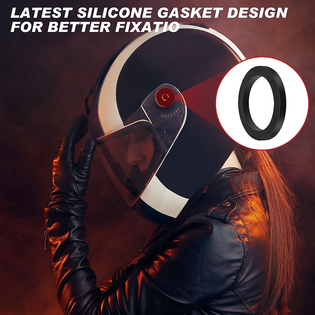 Patelai 2 Pairs Welding Hood Helmet Fasteners Aluminum Helmet Headgear Replacement Parts Accessories Screws Flip Hood with Nonslip Silicone Washer for Hard Hat, Black and Red