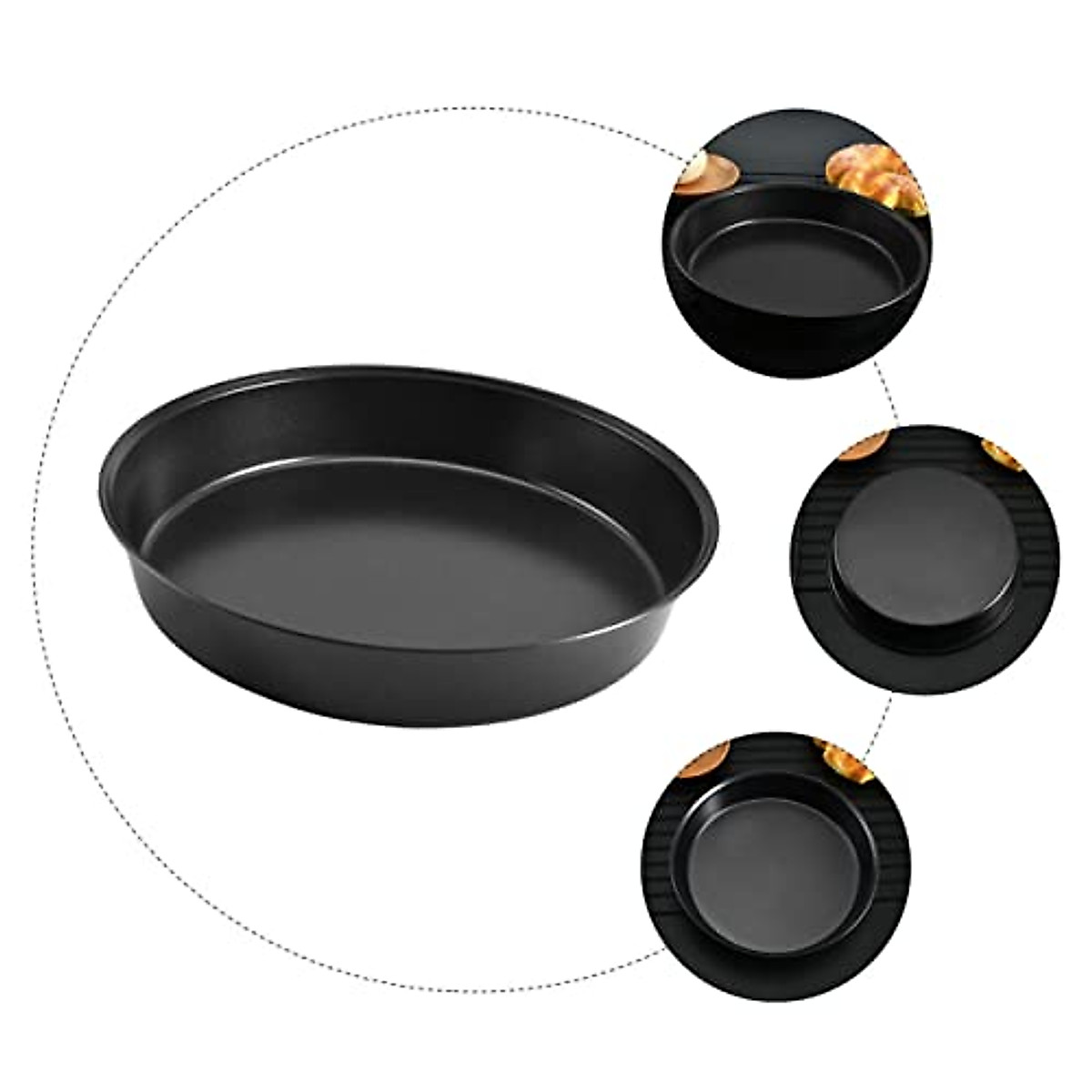 SOLUSTRE 8 Inch Baking Dish Wedding Cake Plates Tortilla Cooker Bread Tray Kitchen Baking Tray Crisper Pan Bakery Pizza Plate Baking Tool Non-stick Oven Pan Pancake Oven Pan Carbon Steel