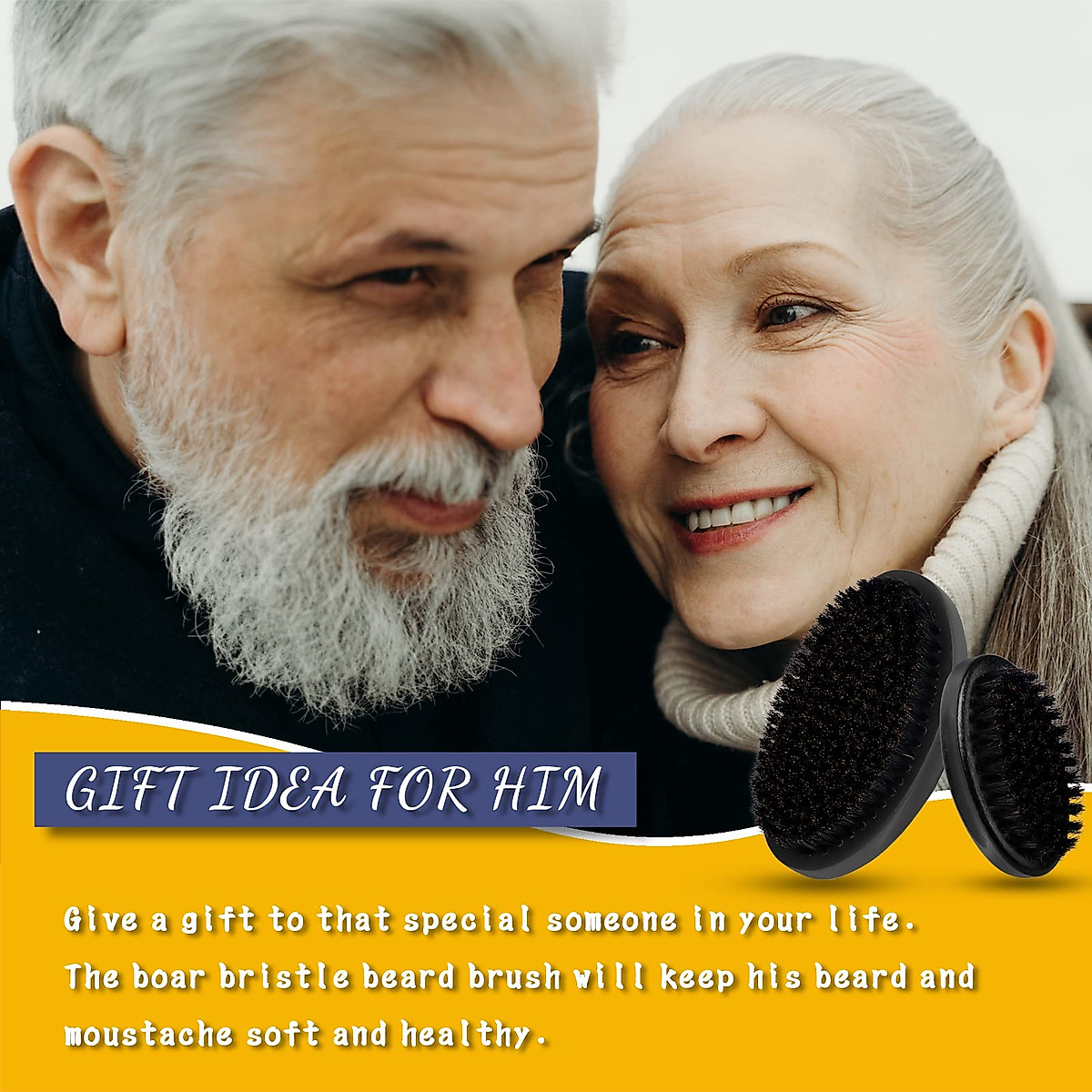 ZeiLaHao Beard Brush Kit, Boar Bristle Brush Gifts for Men Dad Boyfriend Husband, Beard Grooming Kit with Native Boar Bristle Hair, Beech and Rubberwood Handle Ergonomic Design Relieves Beard Itch