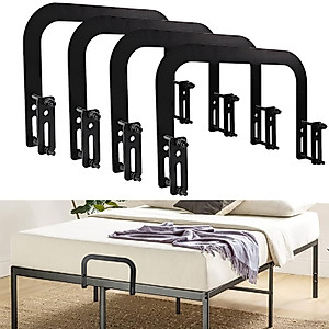 ANTEISI 4 Pcs Mattress Holder for Metal Bed Frame,Mattress Retainer,Non Slip Mattress Gripper,Mattress Slide Stopper for Metal Frame.Black