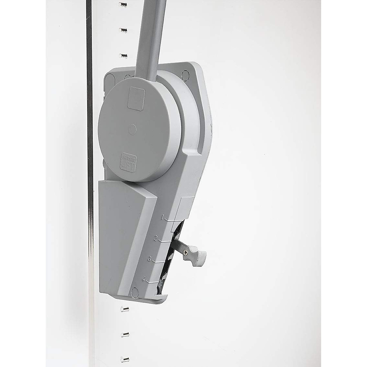 Wood Technology SuperLift Pull Down Closet Rod System, Grey, with Side-Mounted Multi-position Tensioners for Wardrobe Storage