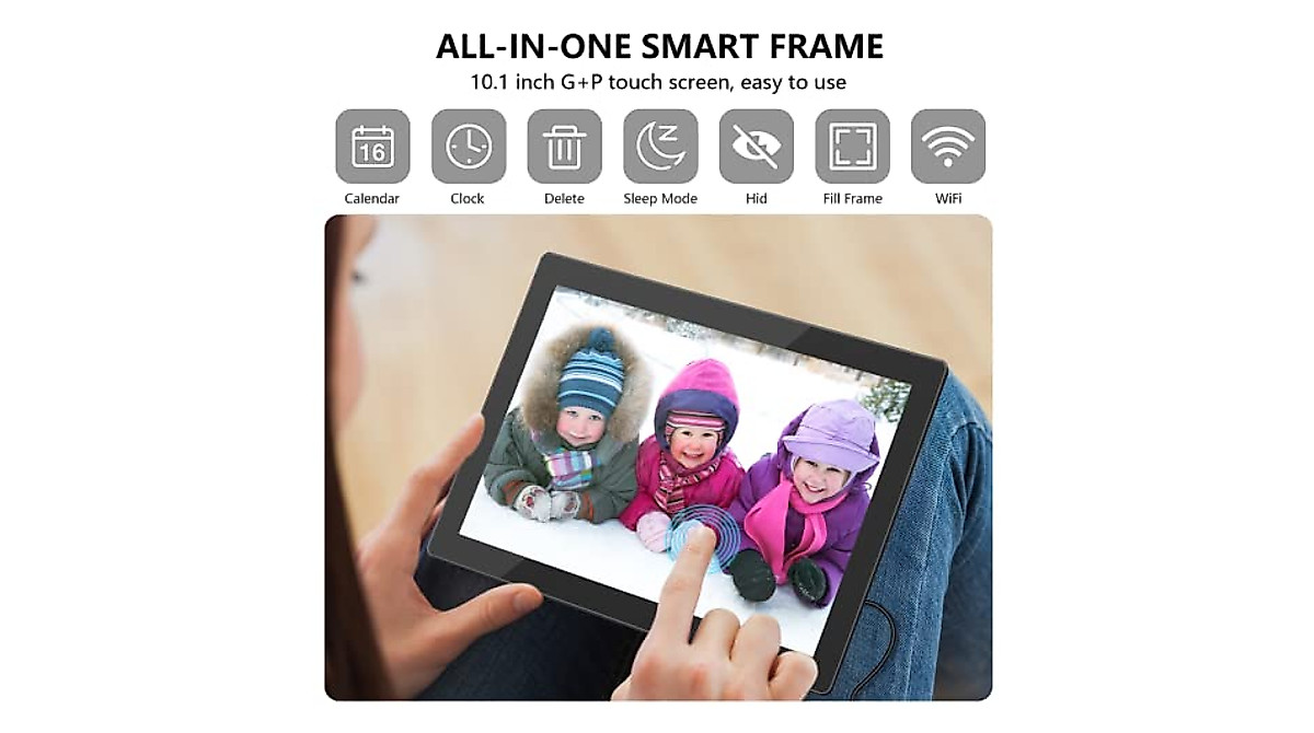 Smart WiFi Digital Photo Frame 10.1" IPS Touch Screen