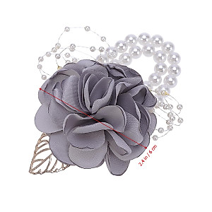 BESPORTBLE Artificial Rose Wrist Rose Wrist Corsage Wristlet with Artificial Pearls Wrist Corsage Hand with Elastic Wristband for Girl Bridesmaid Wedding Party Prom