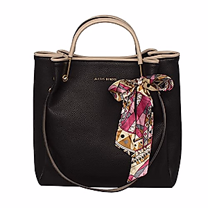 Alexis Bendel Women’s Vegan Leather Multi-style Shopper Tote Handbag W/Scarves