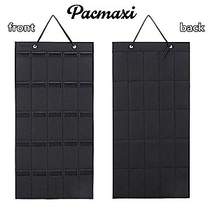 PACMAXI Sunglasses Storage Organizer, Wall Pocket Mounted by Sunglasses, Hanging Eyeglasses Storage Holder, Eyewear Display. (black, 25 Slot)