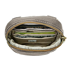Travelon Anti-Theft Courier Mini Crossbody, Stone Gray, One Size