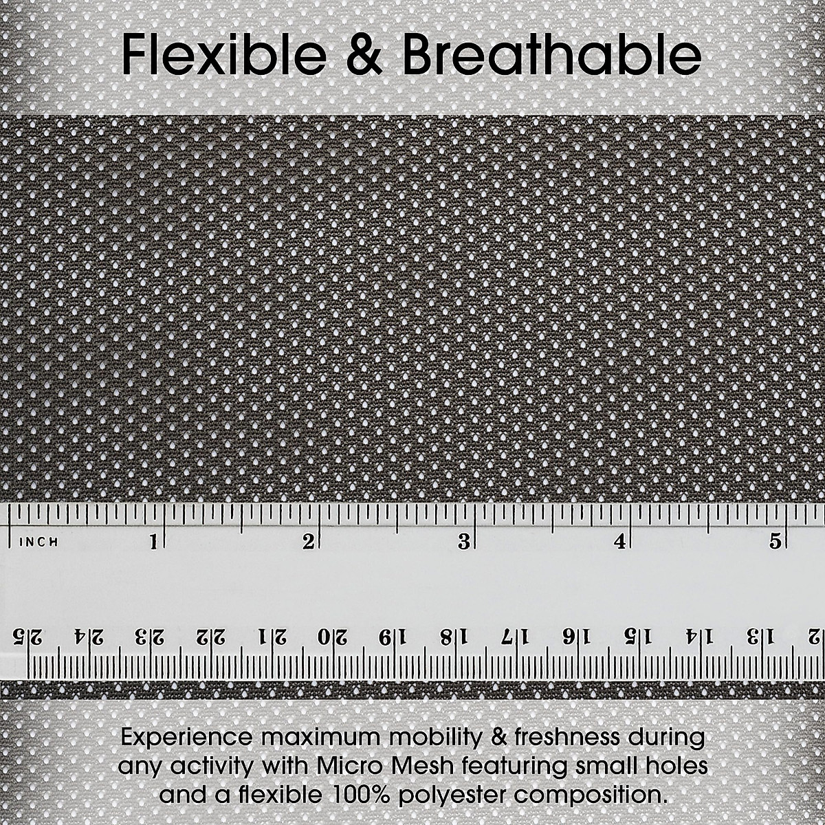 Pico Textiles 2 Yards Bolt - Dark Charcoal Polyester Micro Mesh Jersey Fabric - 60" Wide - Small Holes - Durable Athletic Mesh Fabric for Sewing Soccer & Basketball Jerseys Uniforms