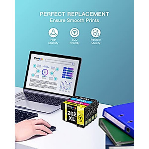 E-Z Ink Pro 202XL Remanufactured Ink Cartridge Replacement for Epson 202 XL 202XL T202XL for Epson Expression Home XP-5100 Workforce WF-2860 Printer (4 Packs, Black, Cyan, Magenta, Yellow)