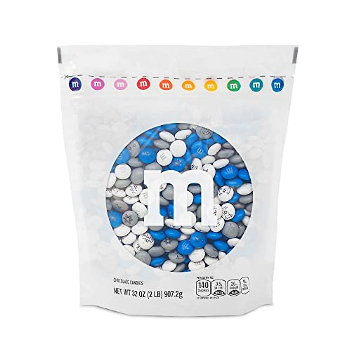 M&M'S Pre-Designed Bar Mitzvah Milk Chocolate Candy - 2lbs of Bulk Candy in Resealable Pack for the Bar Mitzvah Party Sweet Stuff for DIY Commemorative Bar Mitzvah Gift or Party Favors