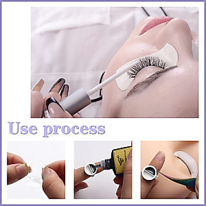 Akstore 200PCS Disposable Makeup Glue Rings Plastic Nail Art Tattoo Glue Rings Holder Eyelash Extension Rings Adhesive Pigment Holders Finger Hand Beauty Tools (Seperated)