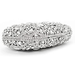 MOSSMON Luxury Crystal Clutch Rhinestones Evening Bag (silver)